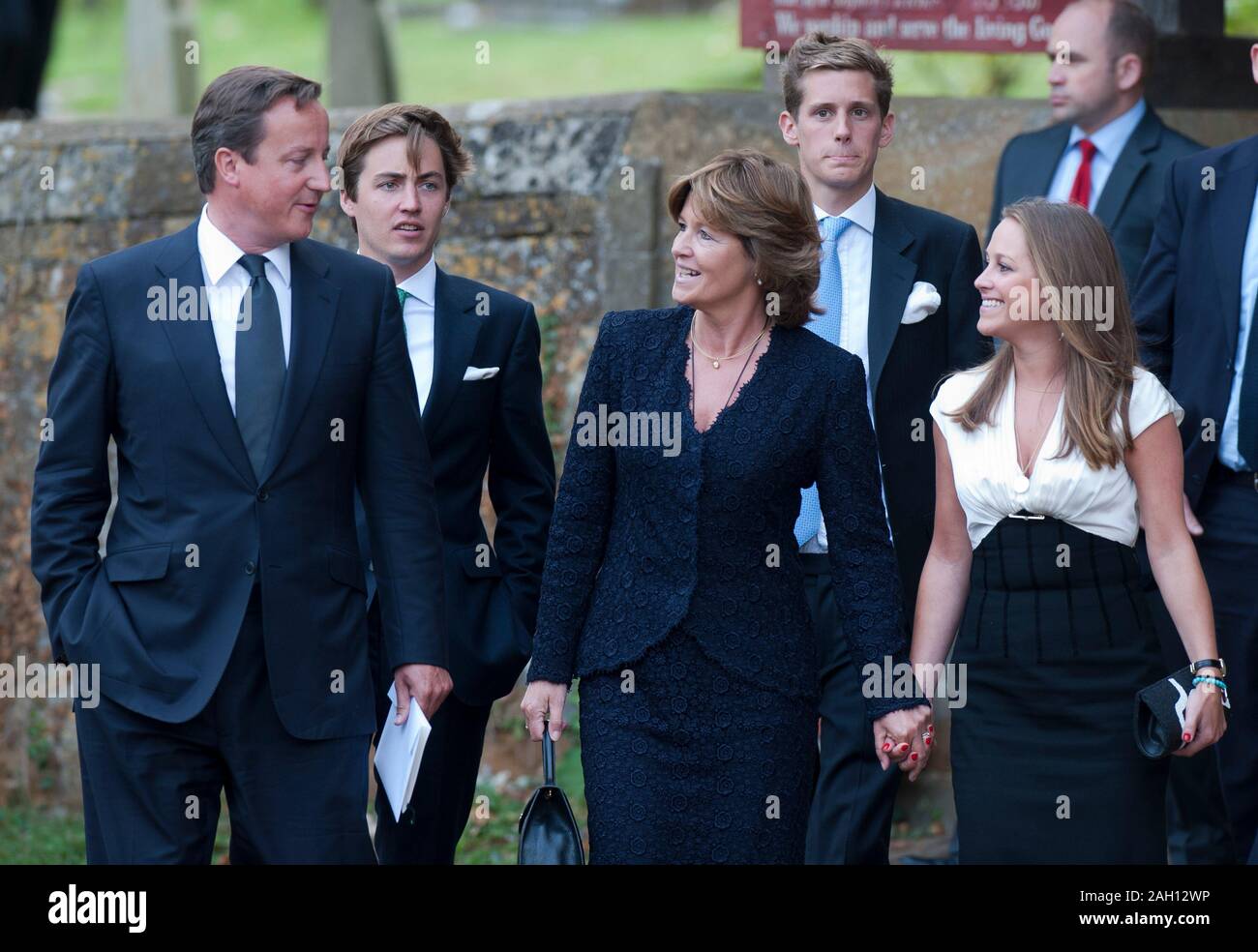 The prime minister David Cameron leaving a memorial service at St Mary ...