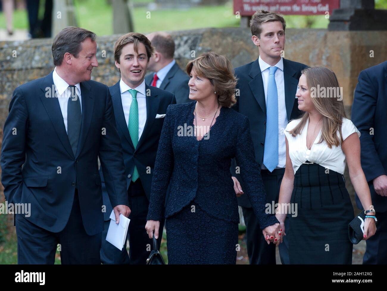 The prime minister David Cameron leaving a memorial service at St Mary ...
