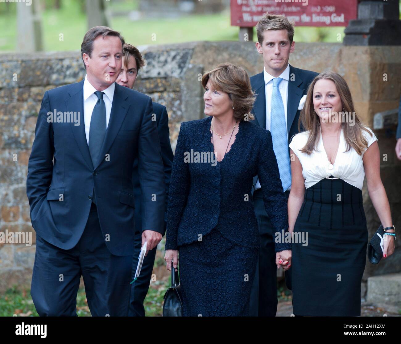 The prime minister David Cameron leaving a memorial service at St Mary ...
