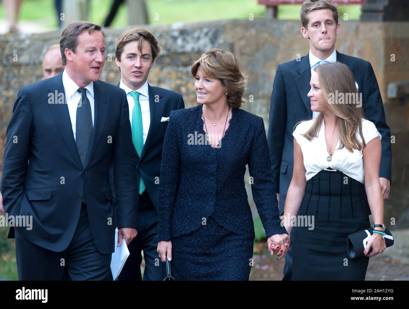 The prime minister David Cameron leaving a memorial service at St Mary ...