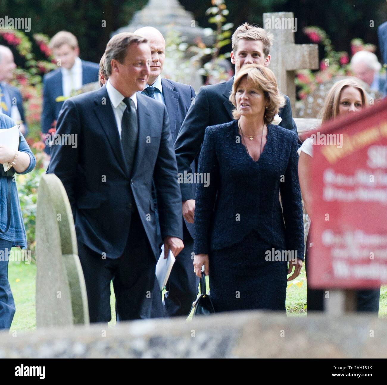 The prime minister David Cameron leaving a memorial service at St Mary ...