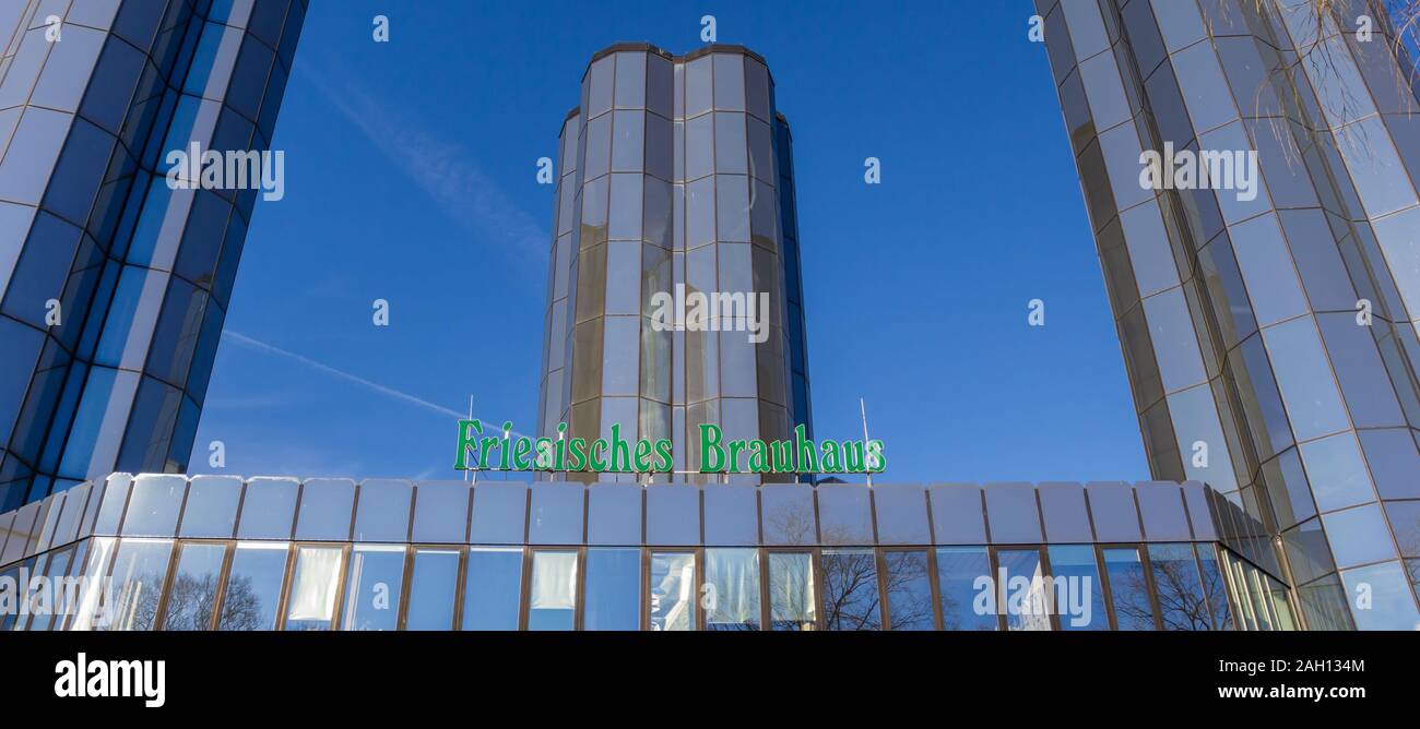 Towers and facade of the beer brewery in Jever, Germany Stock Photo - Alamy