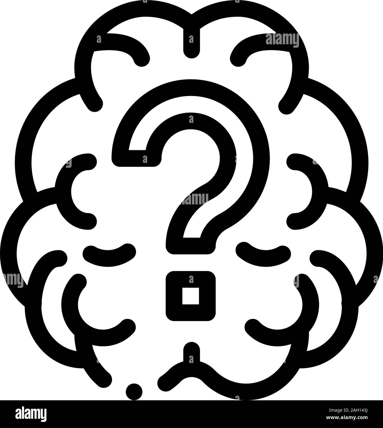 Brain And Question Mark Icon Outline Illustration Stock Vector Image ...