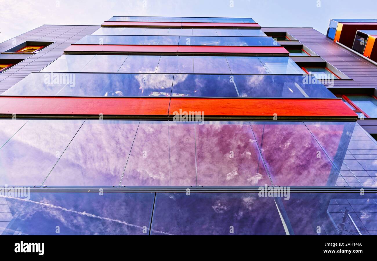 Fragment of Modern glass residential building reflex Stock Photo - Alamy