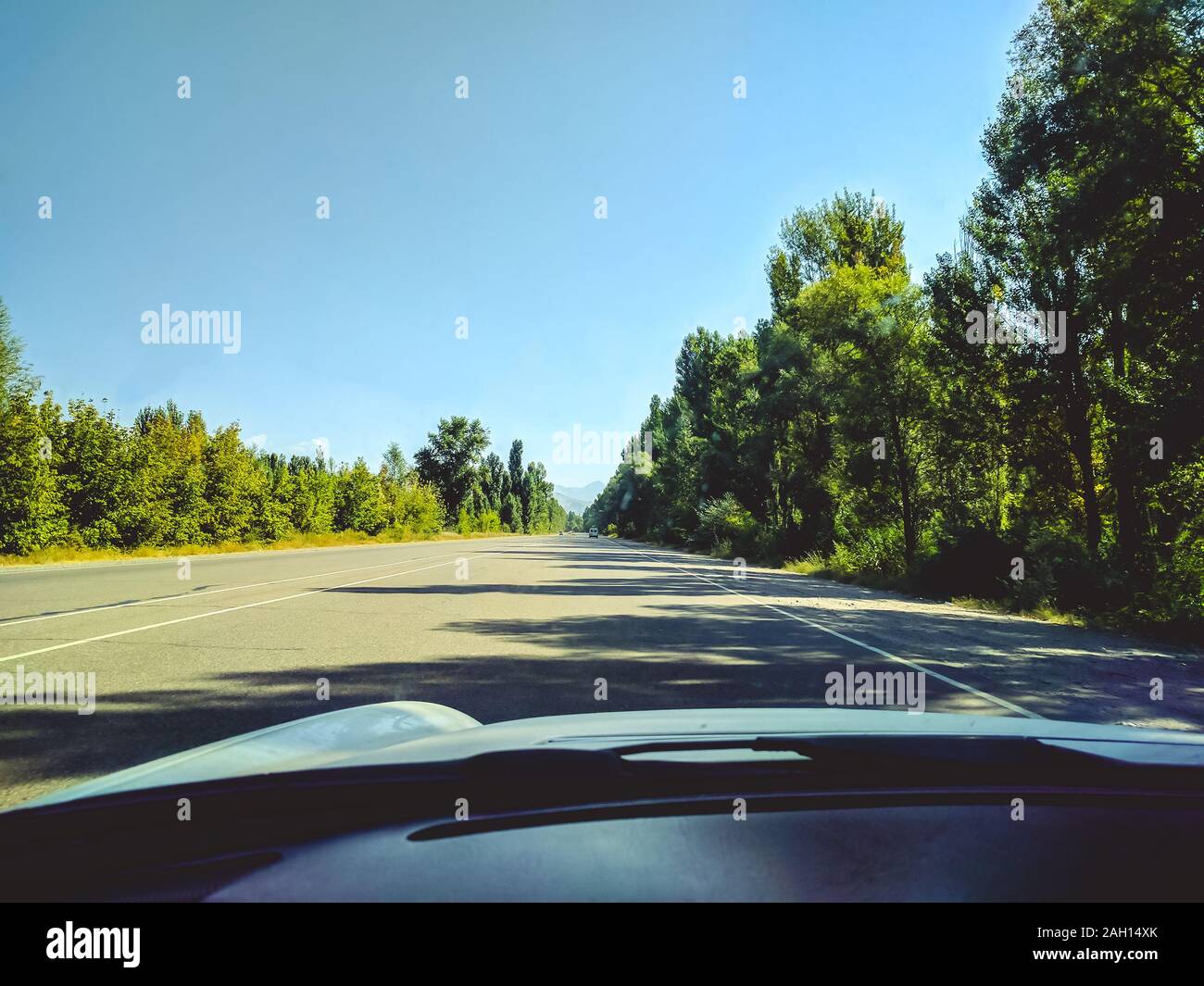 Car driving on the highway. First-person photo Stock Photo - Alamy