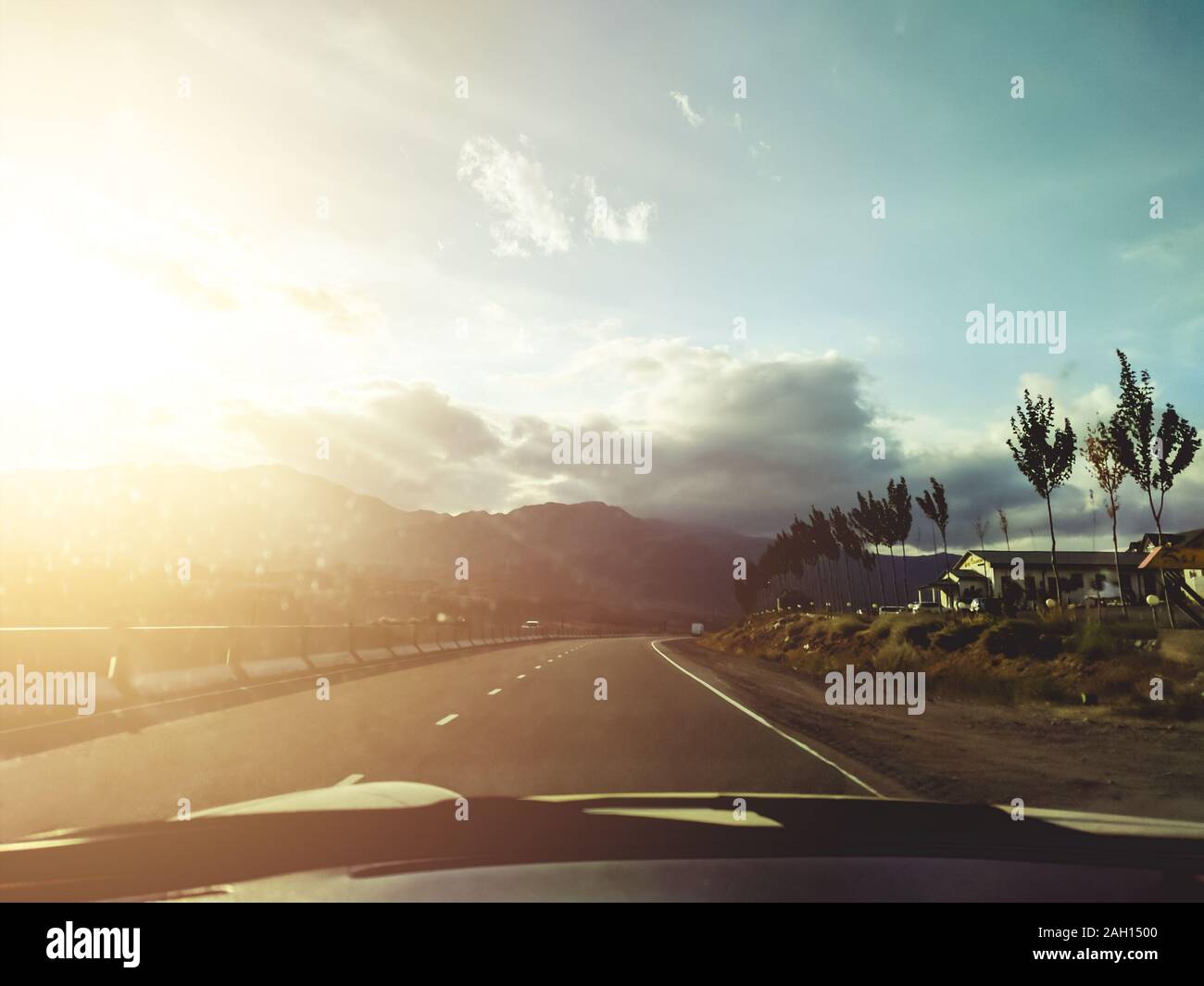 Car driving on the highway. First-person photo Stock Photo - Alamy