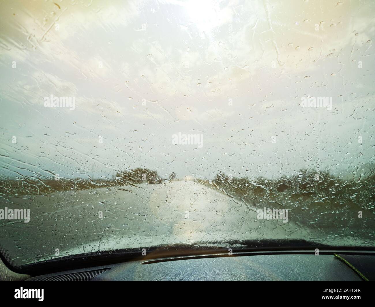 Travel in car. Element of design. View from car window on road Stock ...