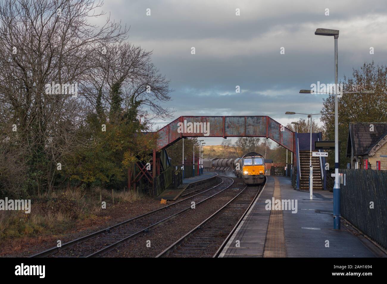 2 Direct rail Services class 66 locomotives hauling a Network Rail ...