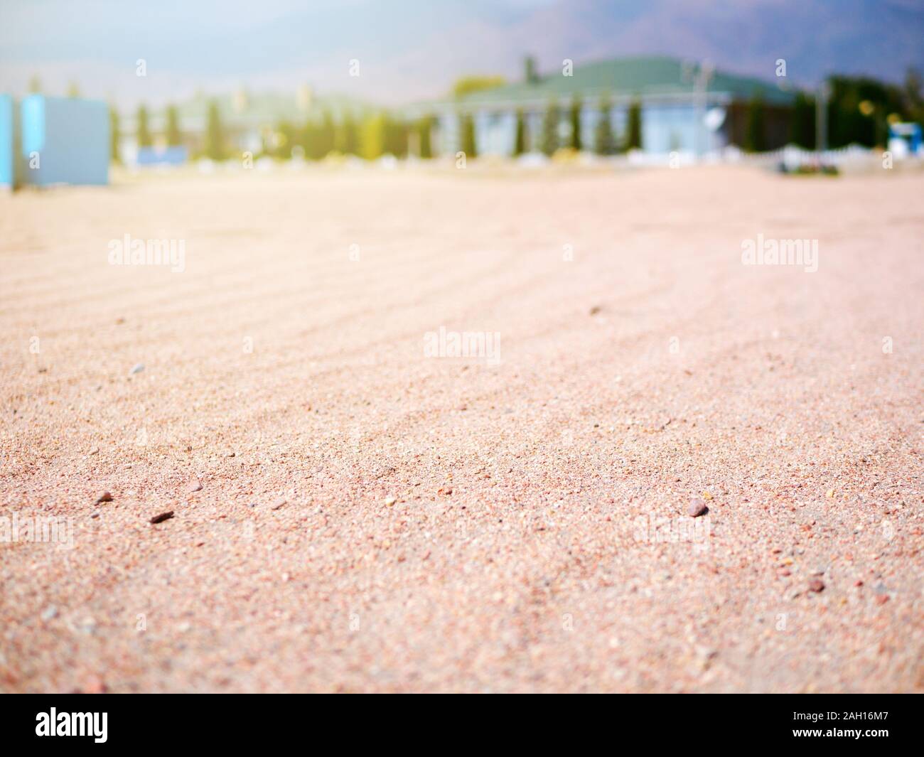Empty beach in the resort. Clean sand Stock Photo - Alamy