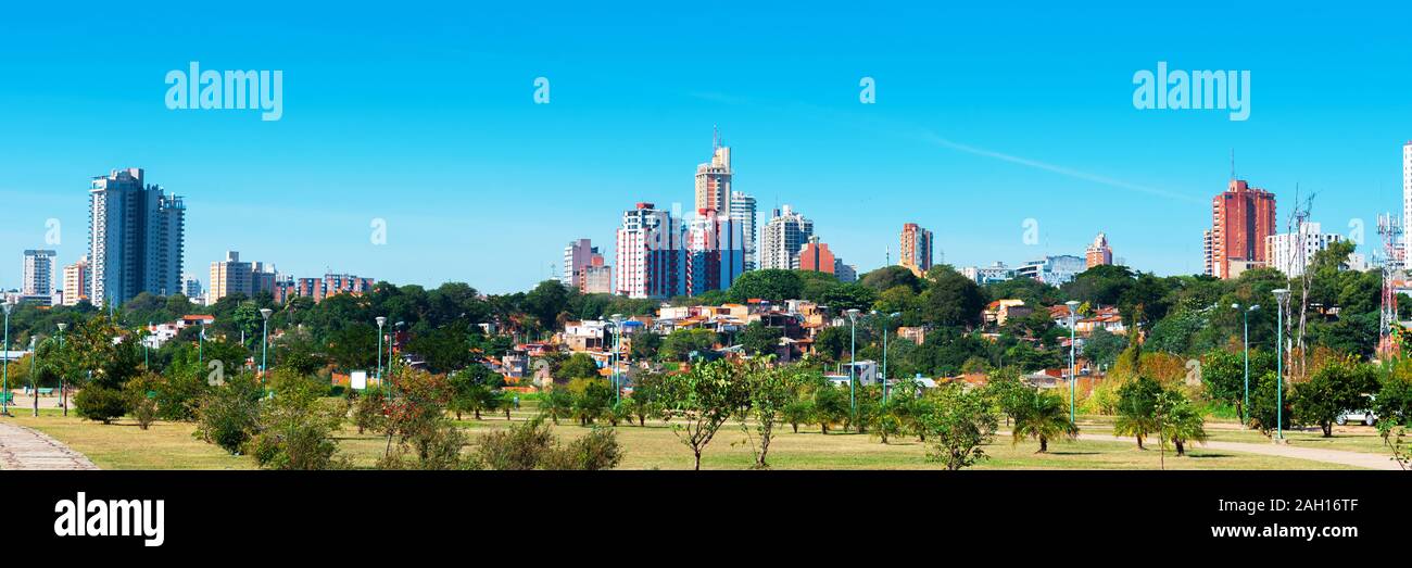 Skyscrapers and city buildings, Asuncion, Paraguay. City landscape ...