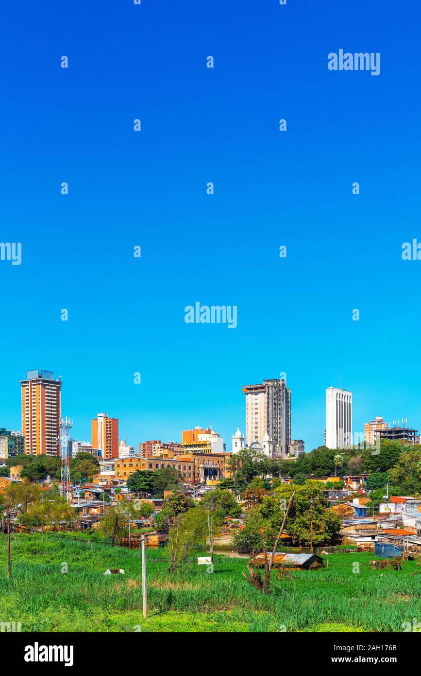 Skyscrapers and city buildings, Asuncion, Paraguay. City landscape ...