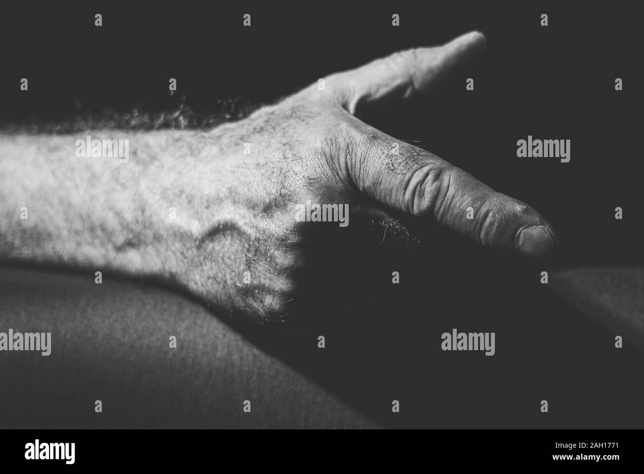 Hand finger single closeup Black and White Stock Photos & Images - Alamy