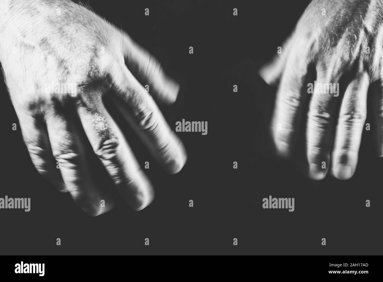 two fuzzy hands shaken, in black and white Stock Photo - Alamy