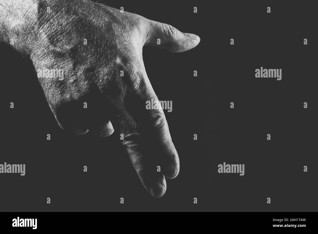 hand that shows that everything is right, in black and white Stock ...