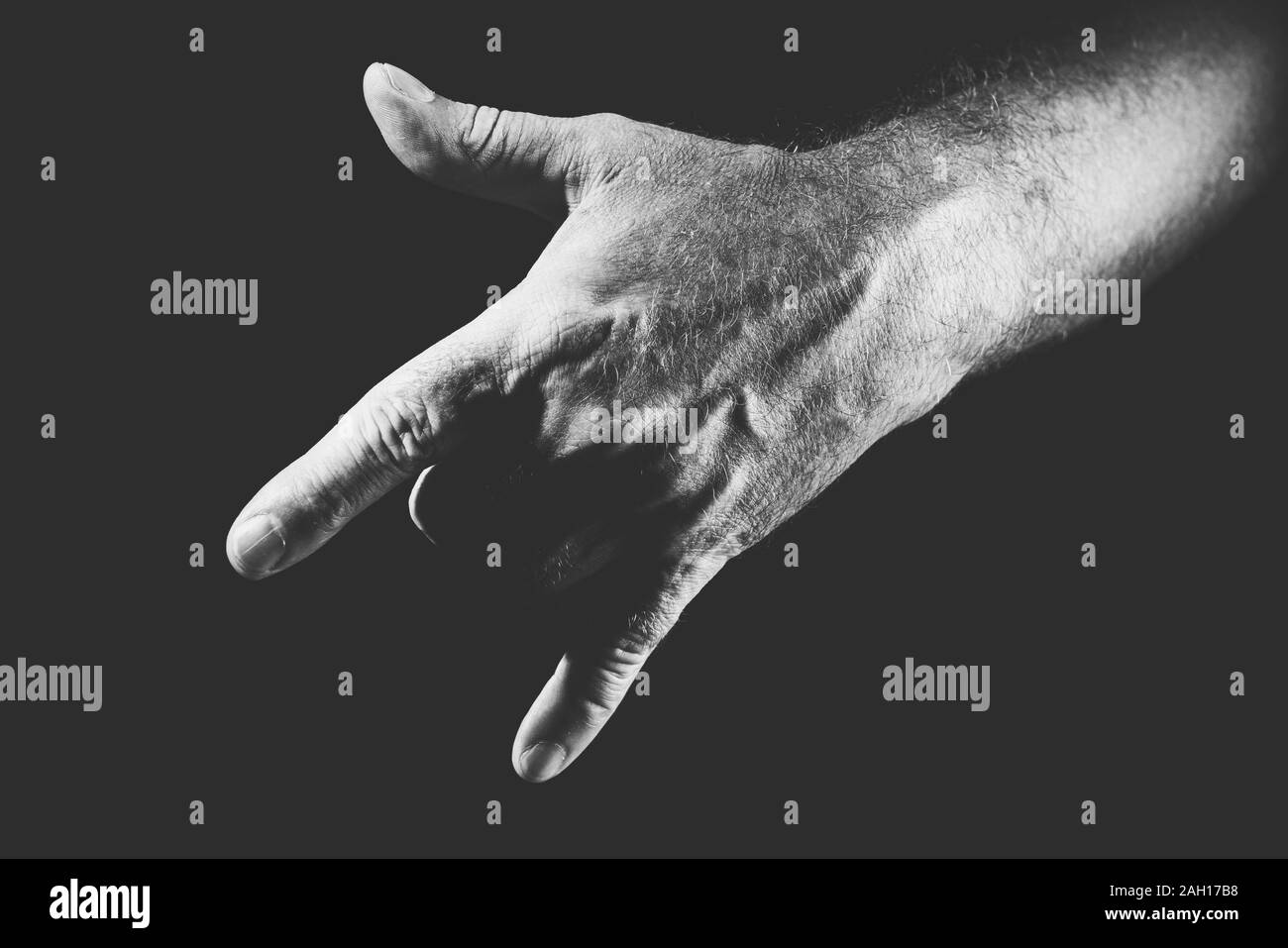hand showing a cool gesture, in black and white Stock Photo - Alamy