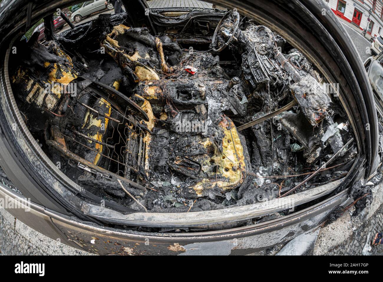 Interior burnt out vehicle hi-res stock photography and images - Alamy
