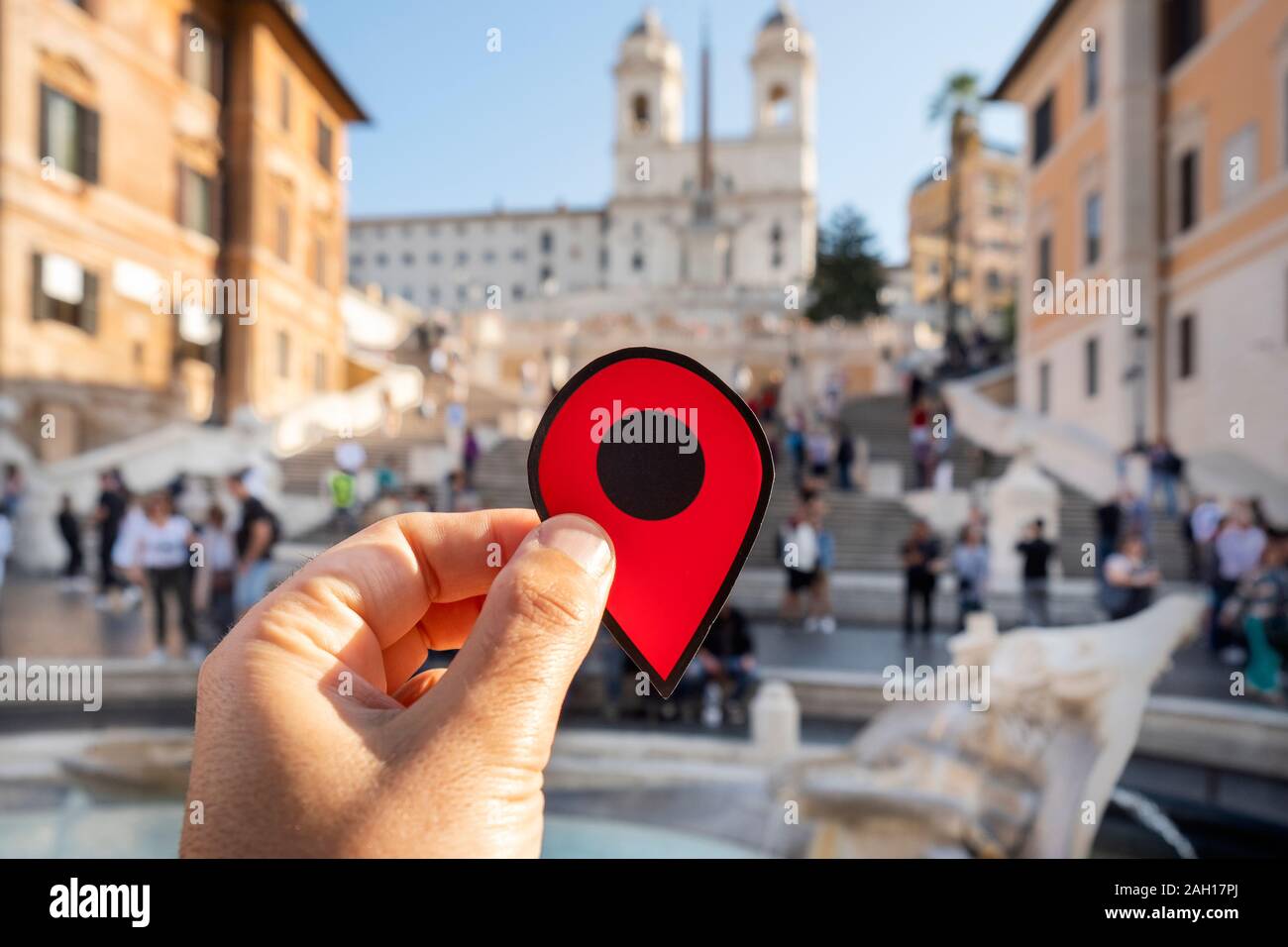 Map city rome map pin hi-res stock photography and images - Alamy