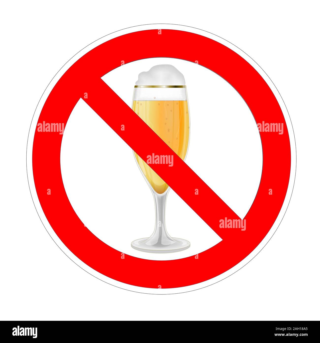 No beer alcohol forbidden sign, red prohibition symbol Stock Photo - Alamy