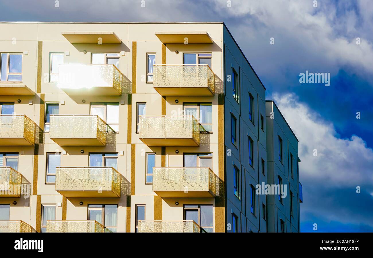 Sun light Apartment house and home residential building architecture ...