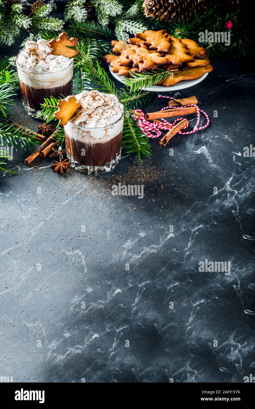 Christmas gingerbread hot chocolate with homemade gingerbread cookies ...
