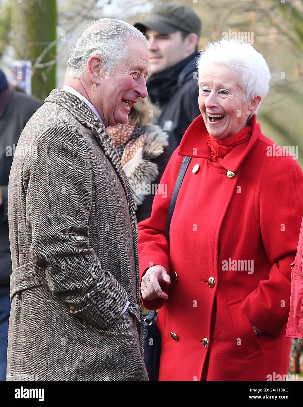 The Prince of Wales speaks to local residents during a visit to ...