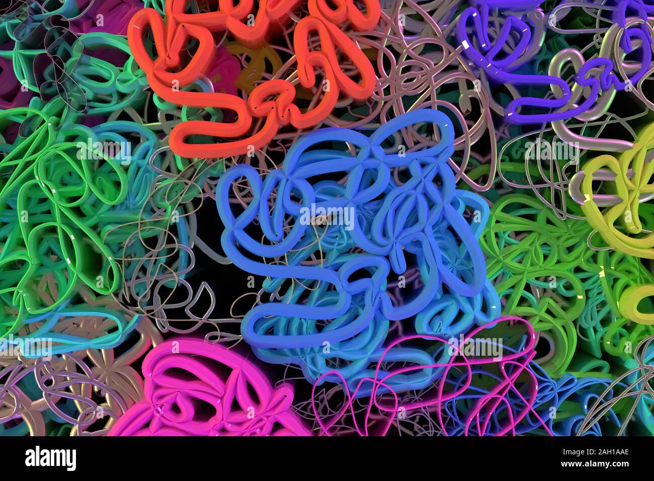 Geometric lines, messy colorful curve. For illustrations design ...