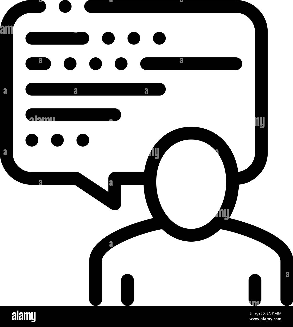 Man, Text In Quote Frame Icon Outline Illustration Stock Vector Image ...