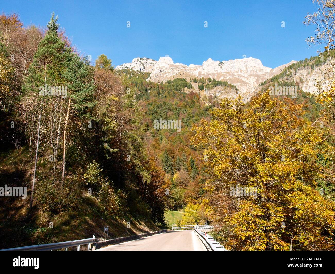 Levico, Italy: Landscape of the mountains around Levico Terme Stock ...