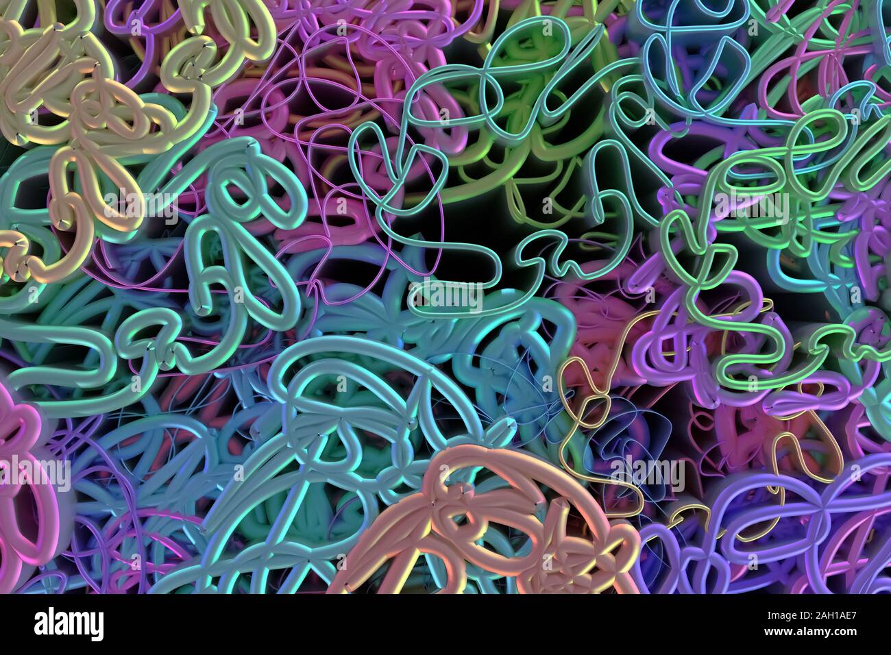 Geometric lines, messy colorful curve. For graphic design, catalog, texture or background. 3D ...