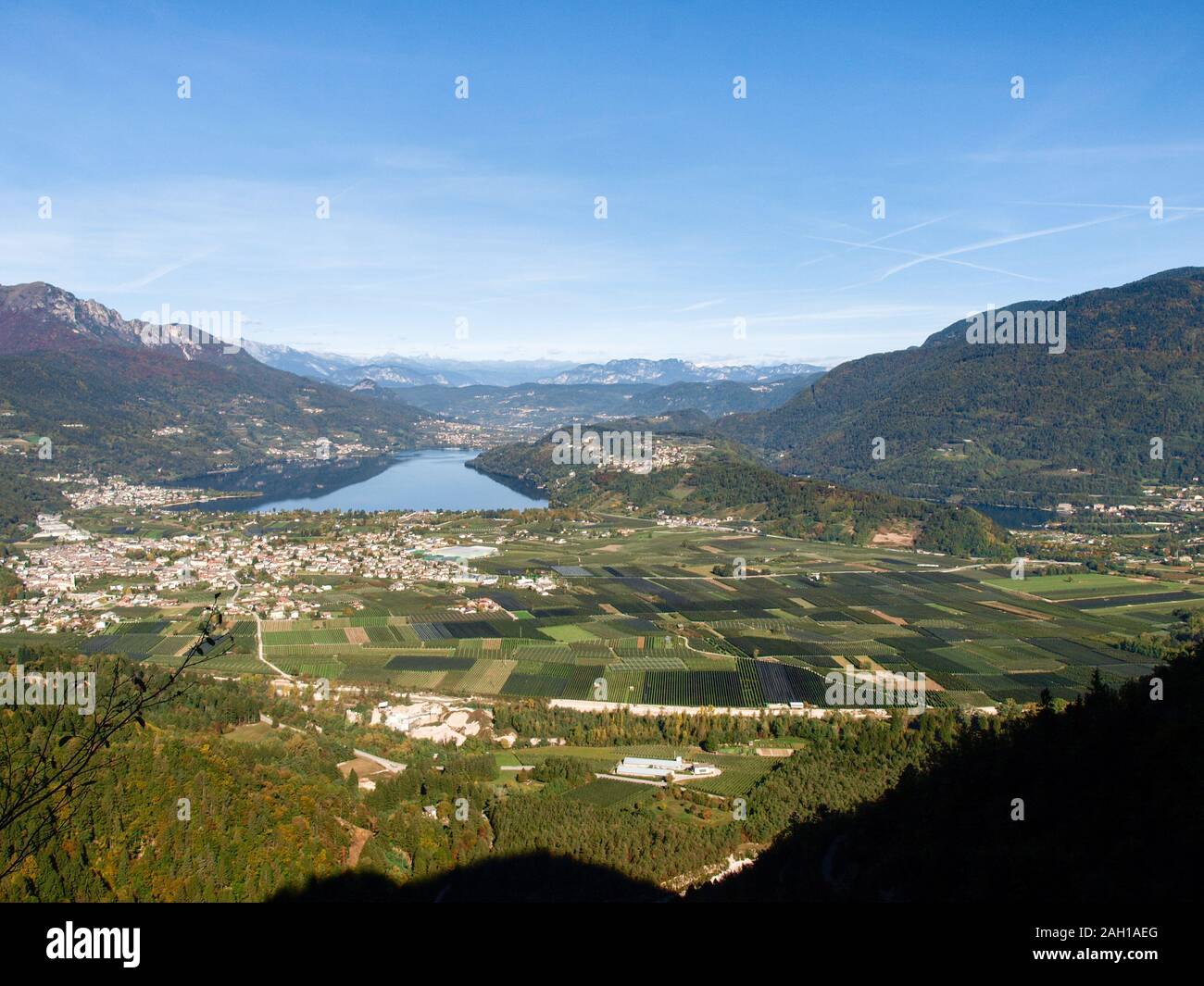 Levico, Italy: Landscape of the plain of Levico Terme Stock Photo - Alamy