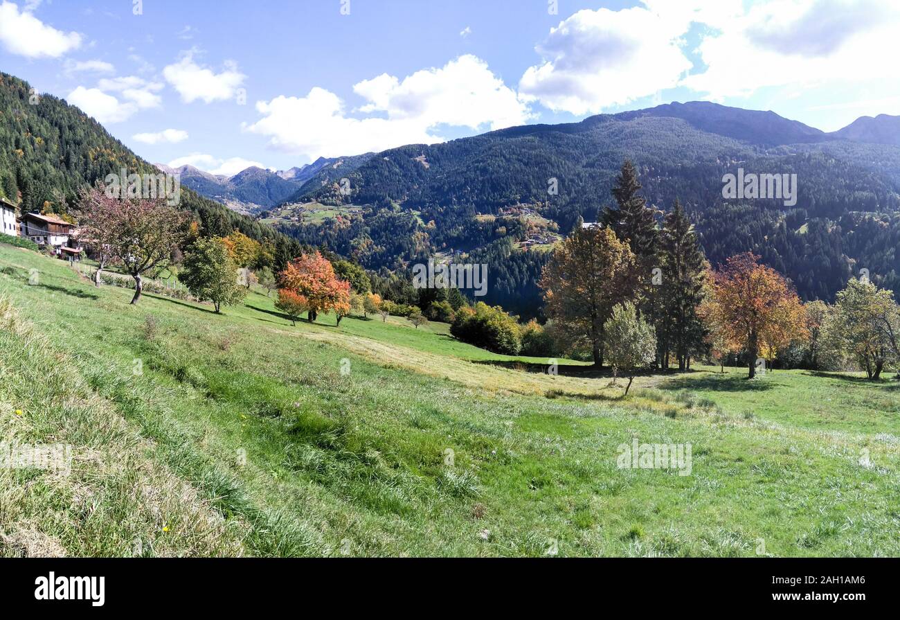 Levico, Italy: Landscape of the mountains around Levico Terme Stock ...