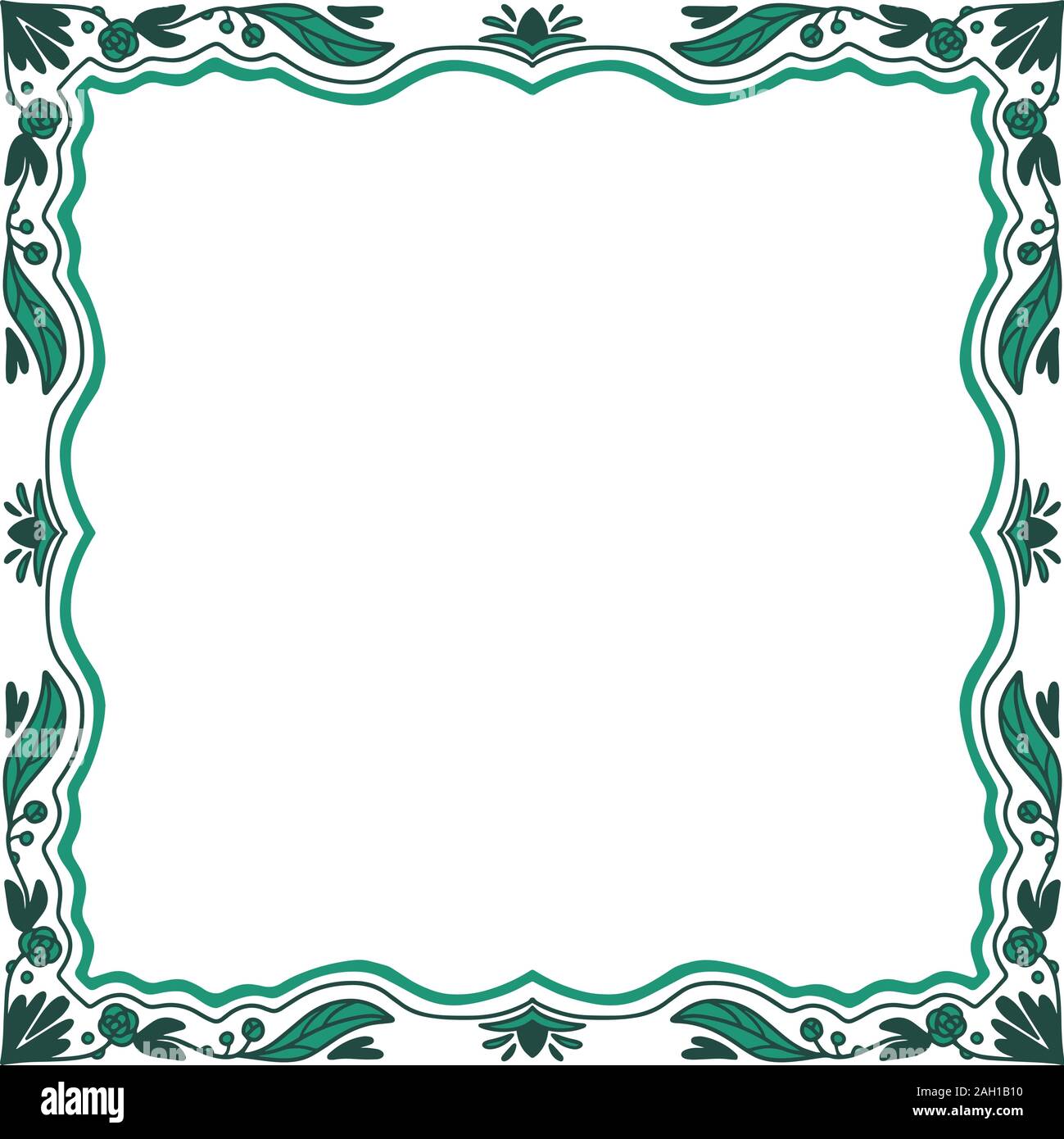 Ornamental retro vignette. Green pattern frame Stock Vector Image & Art ...