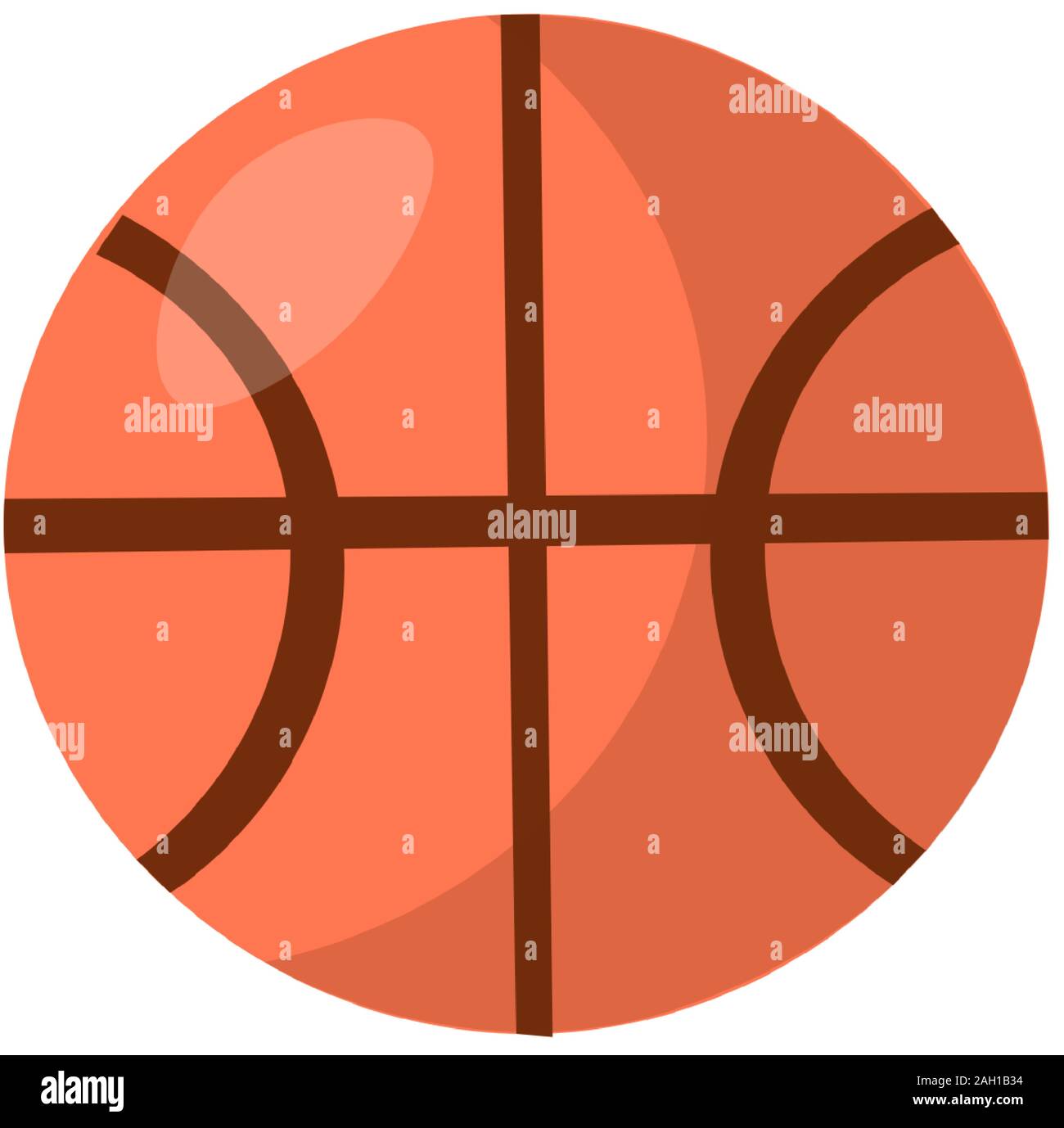 Basketball vector cartoon icon. Round orange ball for basketball ...