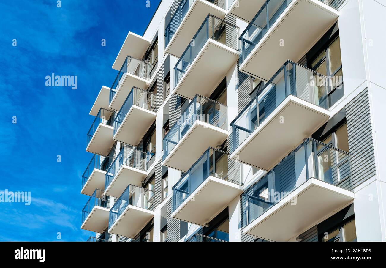 White color Apartment house home residential building complex real ...