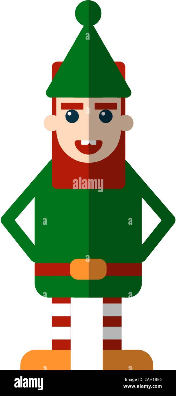 Chistmas elf vector flat illustration isolated on white background ...