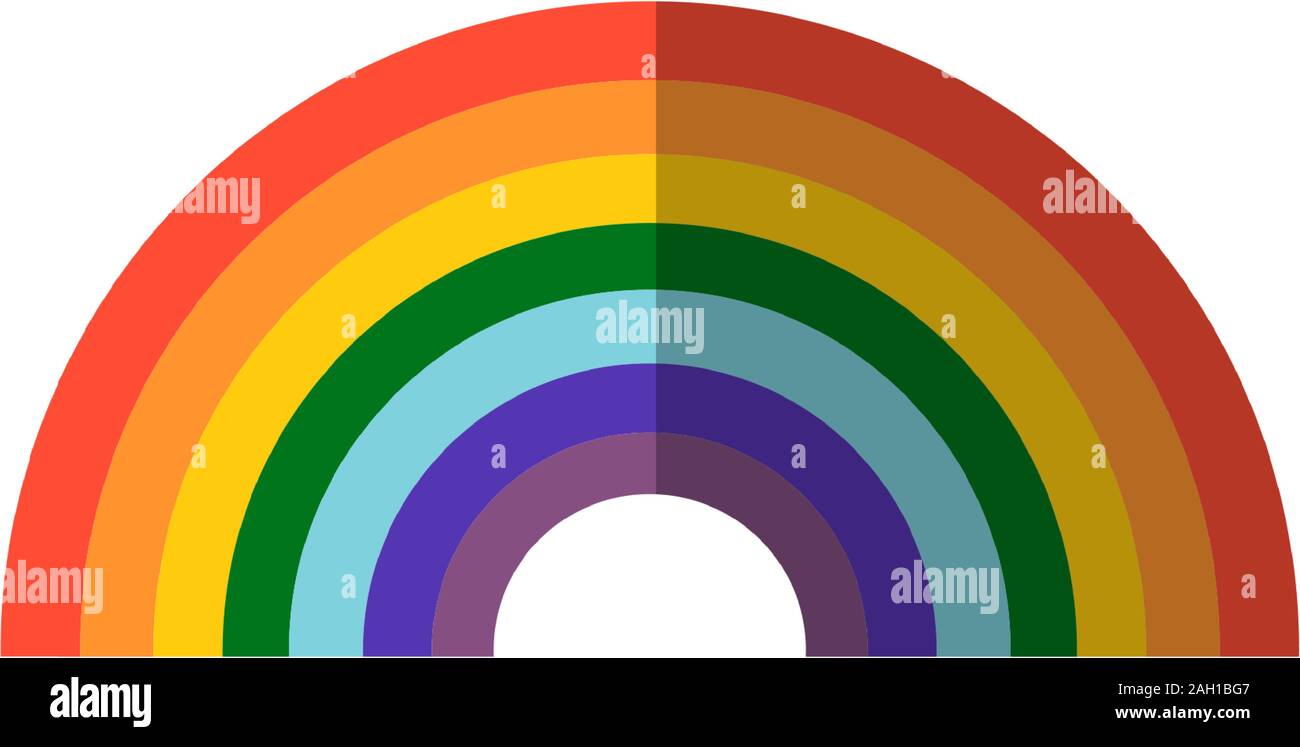 Vector colorful rainbow icon, flat illustration isolated on white ...