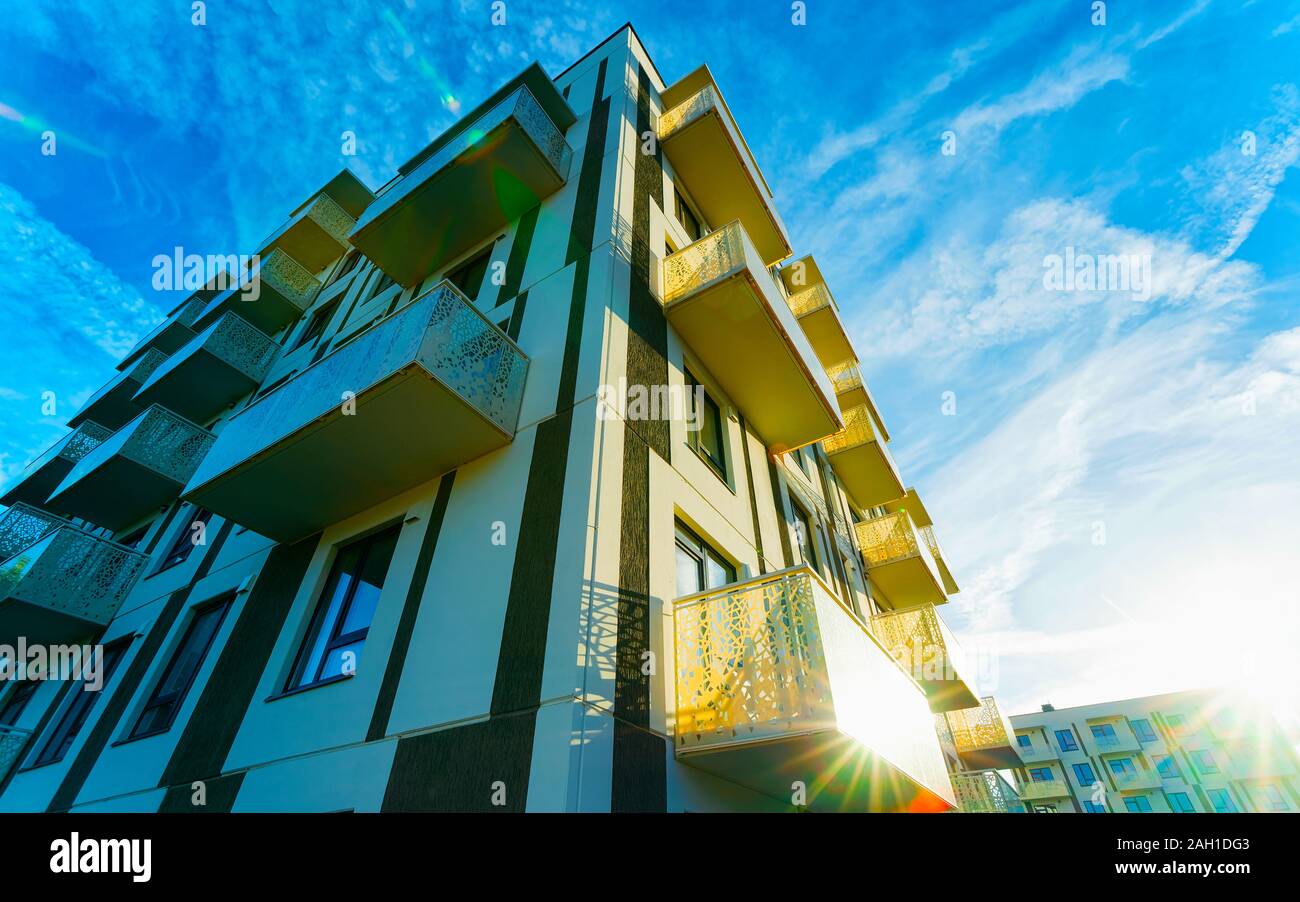 Sun light and Apartment house home residential building architecture ...