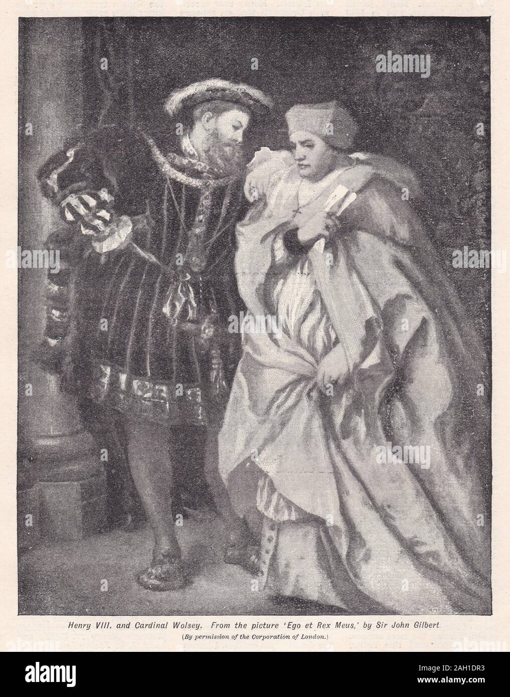 Henry VIII and Cardinal Wolsey by Sir John Gilbert - From the painting ...