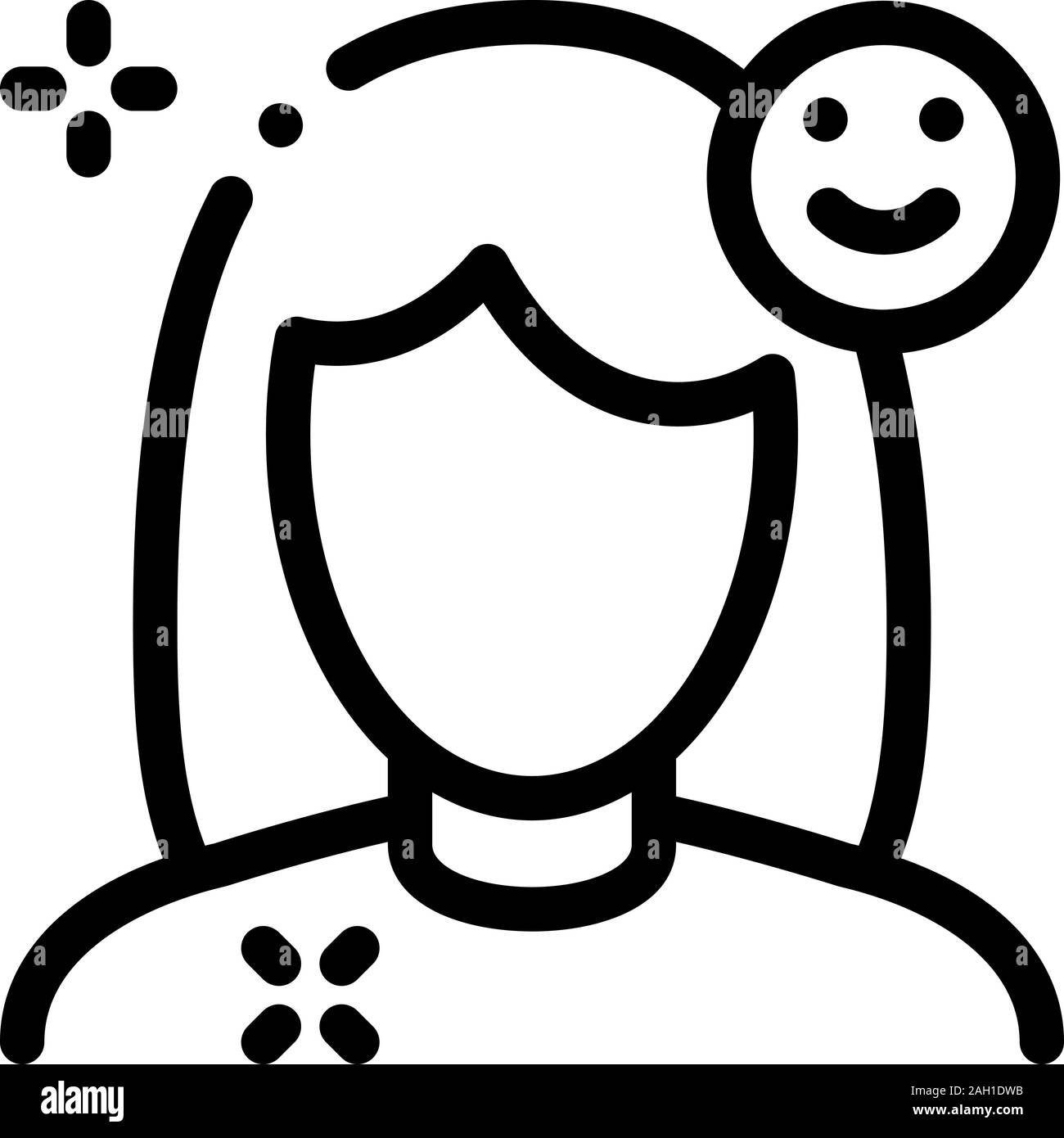 Girl Shine Clean Face Icon Outline Illustration Stock Vector Image ...