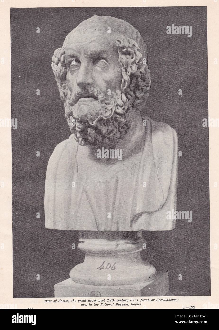 Bust of Homer, the great Greek Poet of 12th century B.C Stock Photo - Alamy