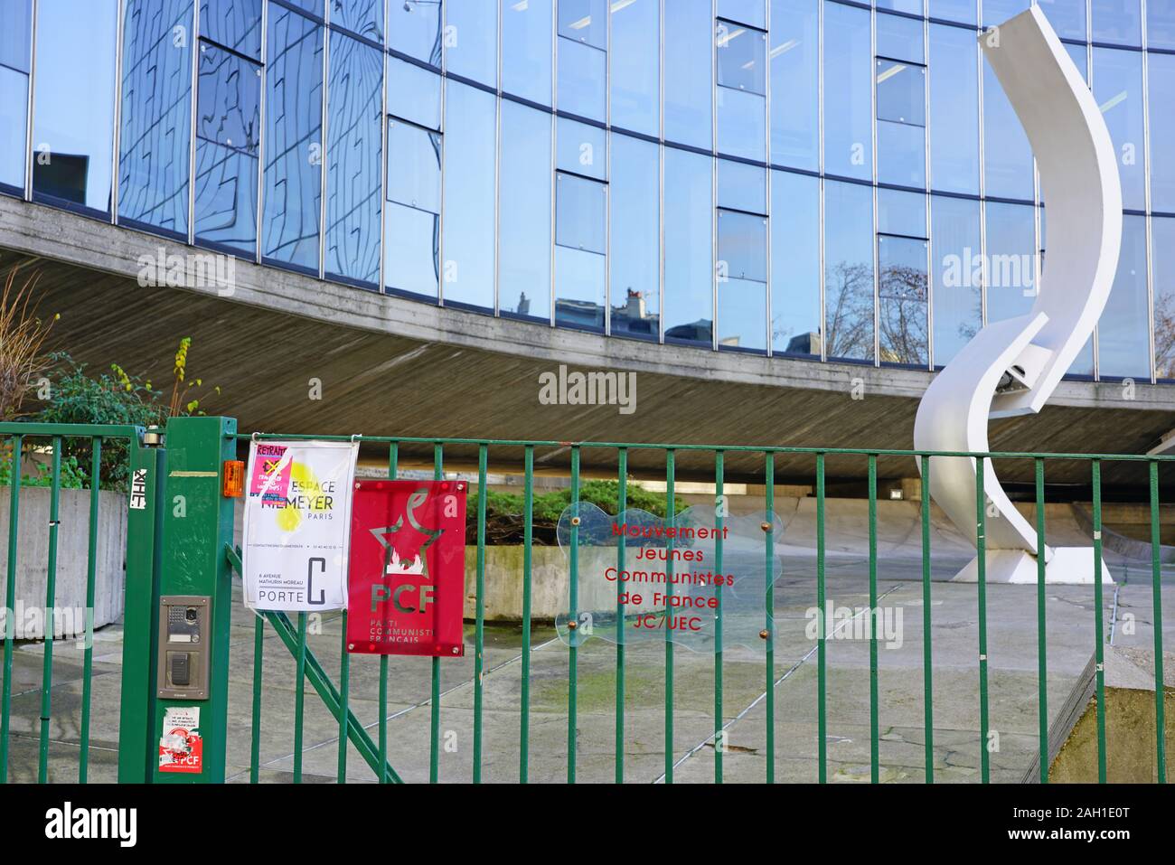 PARIS, FRANCE -18 DEC 2019- Designed by Oscar Niemeyer, the ...