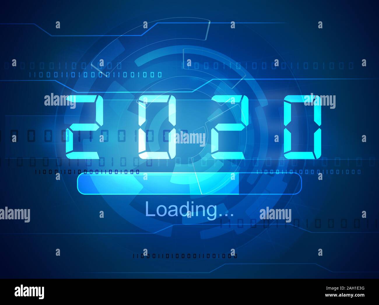 new year 2020 computer loading bar Stock Photo - Alamy
