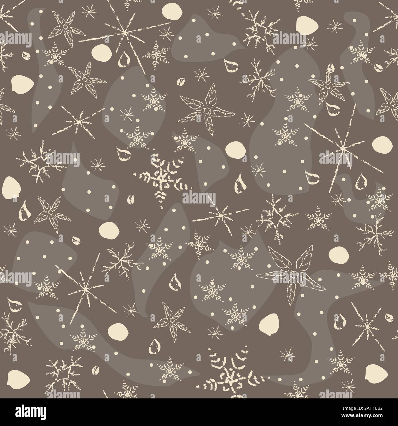 Cute Hand Drawn Winter Pattern. Seamless Pattern. Vector Illustration ...