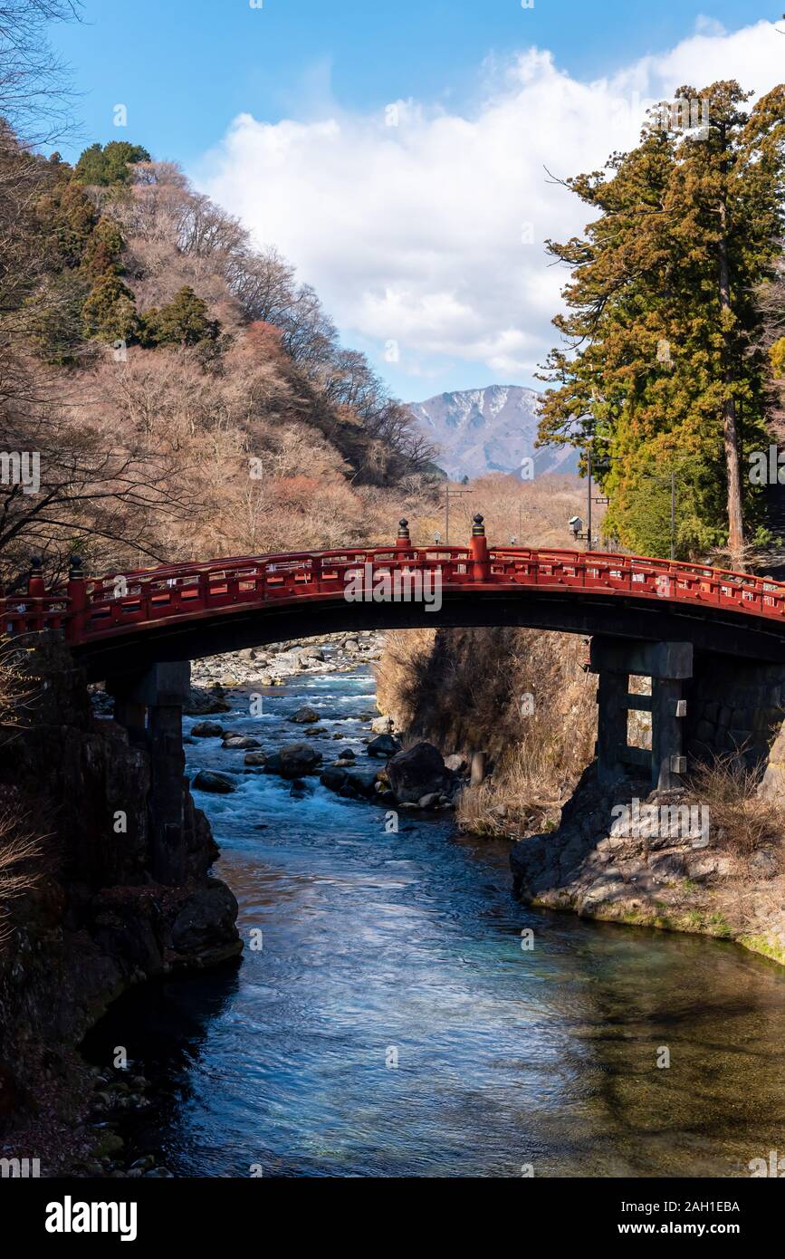 The Shinkyo Sacred Bridge in Nikko, Japan over the Daiya River Stock Photo - Alamy