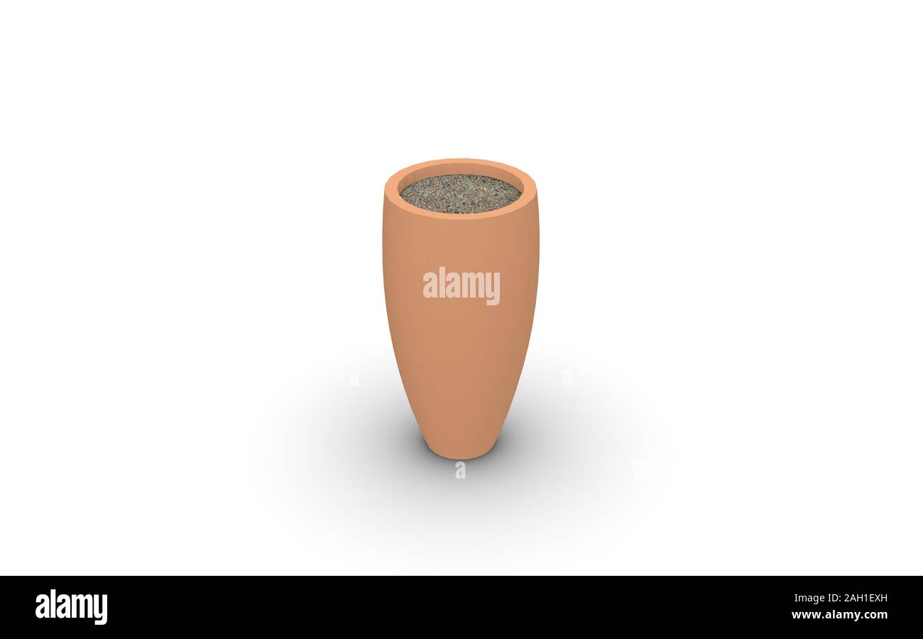 Empty Flower Pot isolated on White Background Stock Photo - Alamy