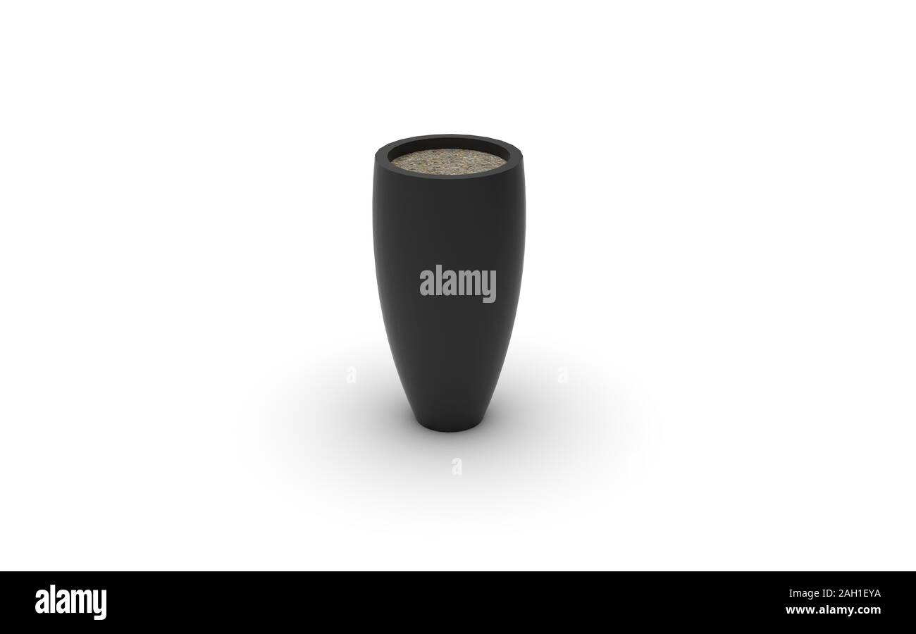 Empty Flower Pot isolated on White Background Stock Photo - Alamy