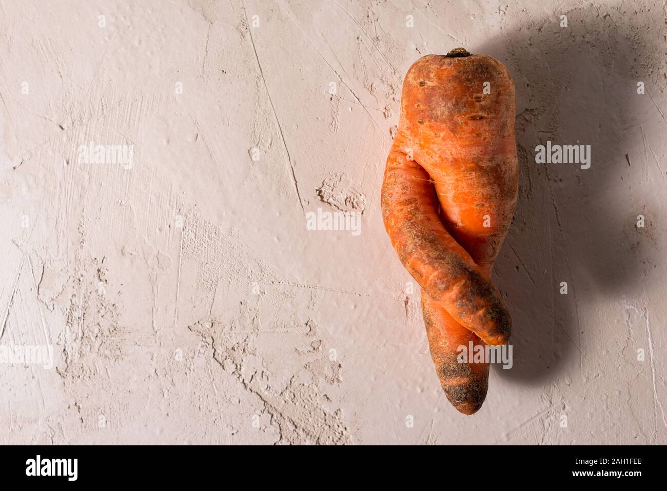 ugly vegetables, carrots on a light background.funny monster carrot The ...