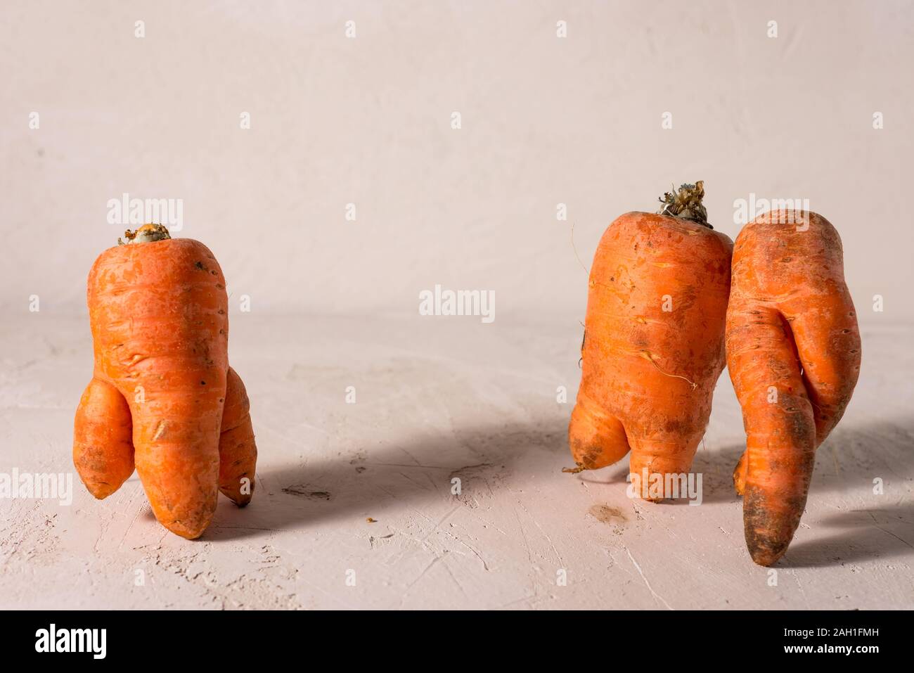ugly vegetables, carrots on a light background.funny monster carrot The ...
