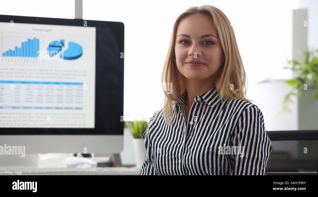 Presentable female posing on camera Stock Photo - Alamy