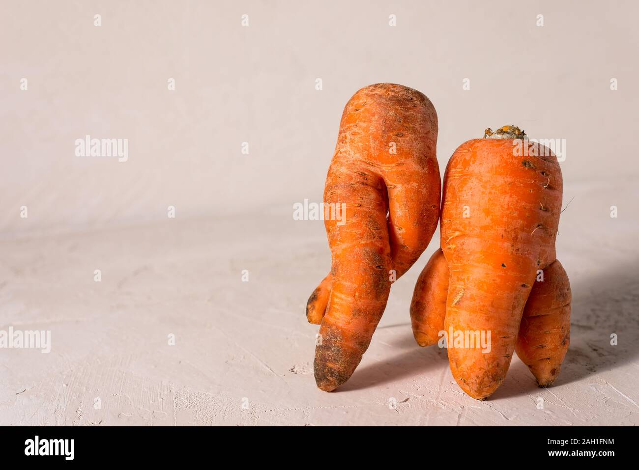 ugly vegetables, carrots on a light background.funny monster carrot The ...